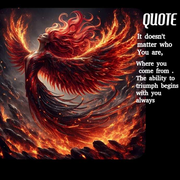 Black Neon Phoenix Lady Artwork and Mockup post Templat | PosterMyWall