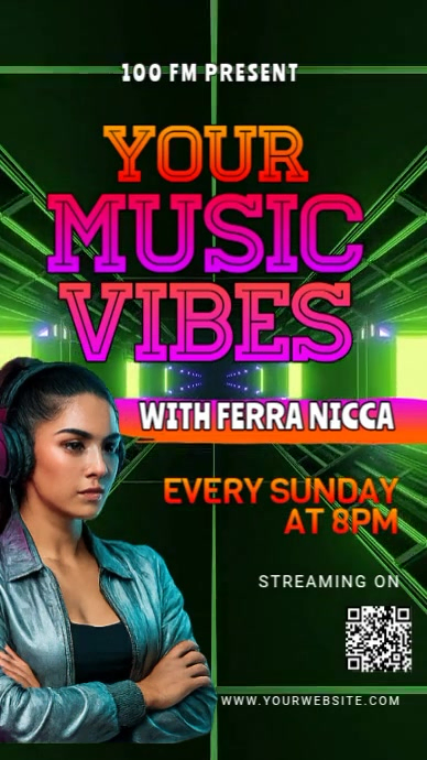 Black Neon Radio Show Reel Instagram Template | PosterMyWall