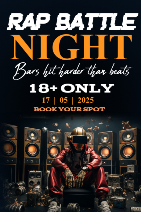 Plantilla de Black Neon Rap Battle Night Poster | PosterMyWall