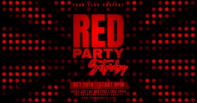Black Neon Red Party Gambar Bersama Facebook Template | PosterMyWall