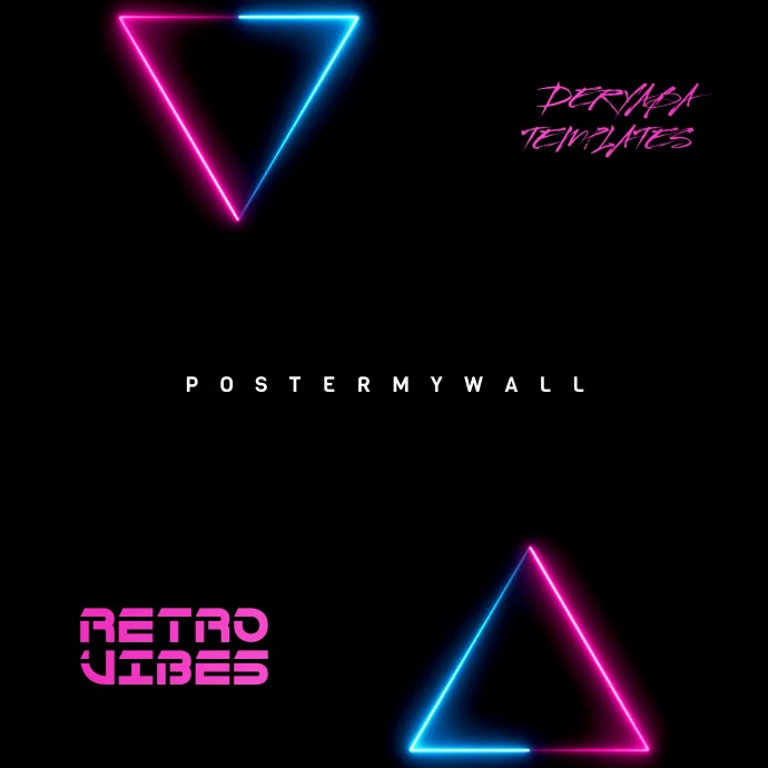 Black Neon Retro 80's Video Album Cover Template | PosterMyWall