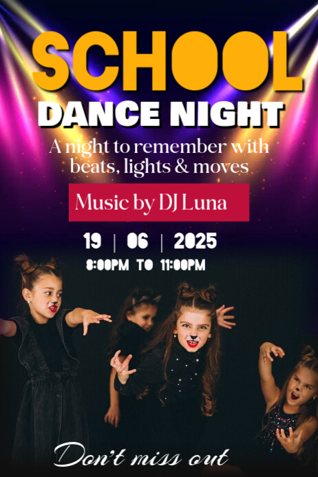 Copy of Black Neon School Dance Event Poster | PosterMyWall