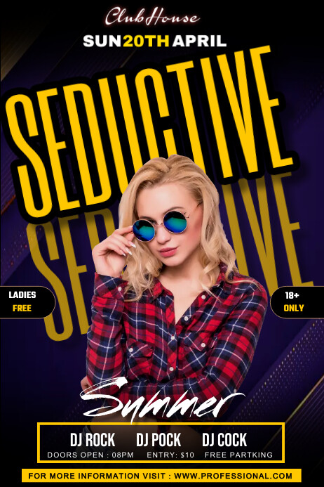 Black Neon Seductive Sunday Night Party Poste Template | PosterMyWall