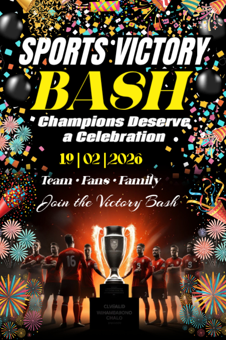 Black Neon Sports Victory Bash Poster Template | PosterMyWall