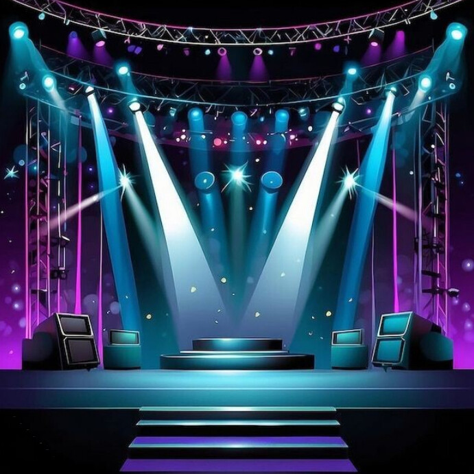 Black Neon Spotlight Stage Show Instagram Post Modelo | PosterMyWall