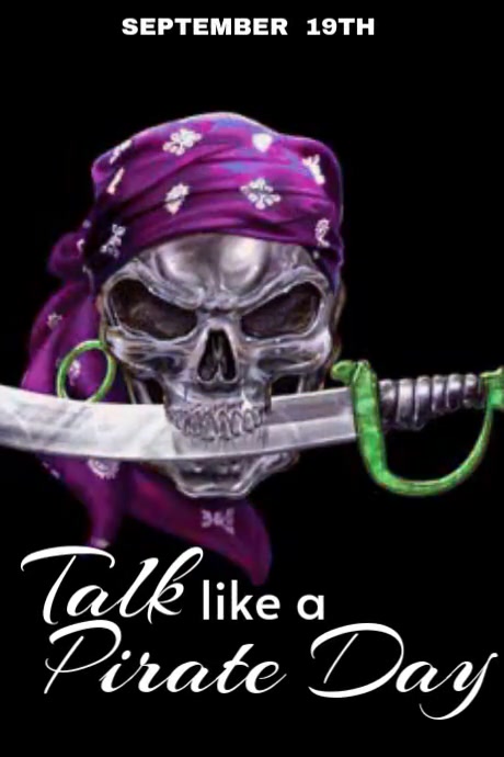 Copy of Black Neon Talk Like A Pirate Day Poster | PosterMyWall