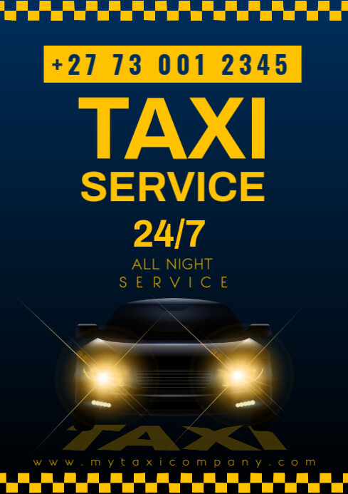 Black Neon Taxi Service Flyer A3 Template | PosterMyWall