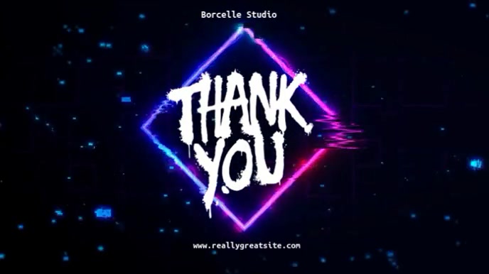 Black Neon Thank You For Watching Digital Display (16:9) Template ...