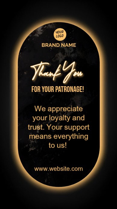 Szablon Black Neon Thank You For Your Patronage Instagram Story ...