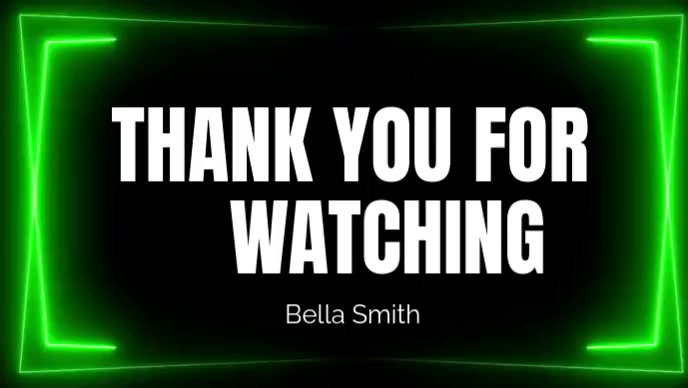 Black Neon Thanks For Watching Youtube Thumbnail Template | PosterMyWall