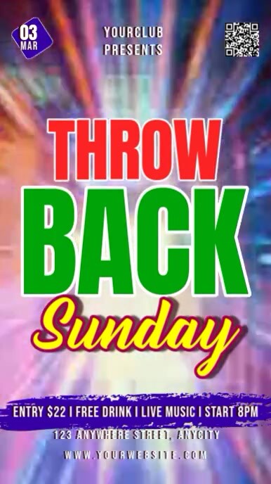 Copy of Black Neon Throw Back Party Reel Instagram | PosterMyWall