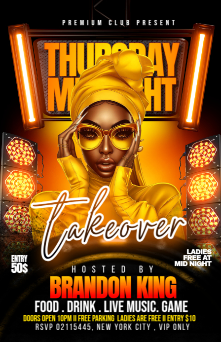 Copia de Black Neon Thursday Midnight Take Over Party Tabloid ...