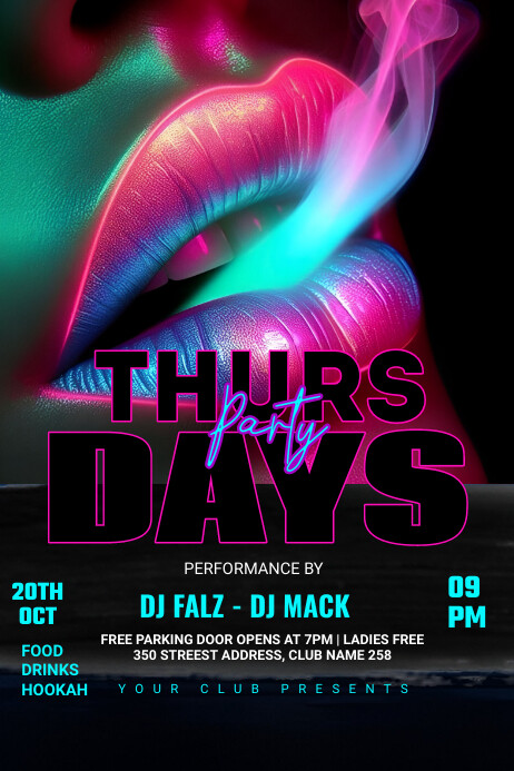 Copy of Black Neon Thursday Party Poster | PosterMyWall