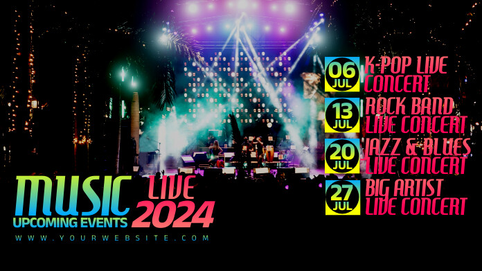 Black Neon Upcoming Events Pos Twitter Template | PosterMyWall