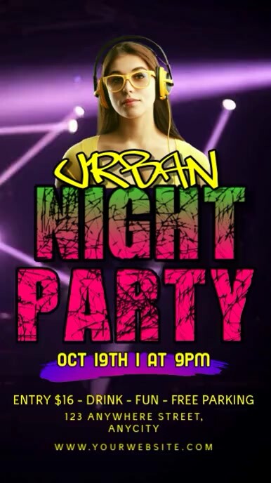 Copy of Black Neon Urban Night Party Reel Instagram | PosterMyWall