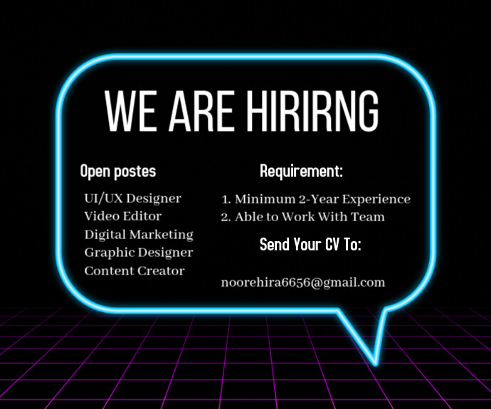 Modèle Black Neon We Are Hiring Job Opportunities Medium Rectangle ...