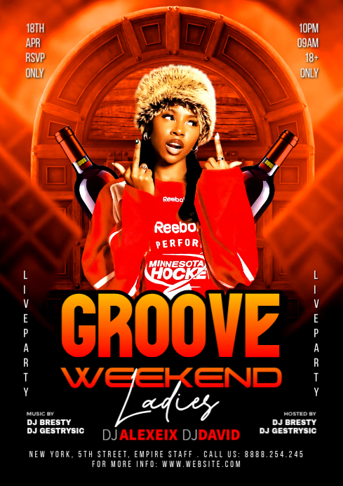 Black Neon Weekend Groove Party A4 Template | PosterMyWall