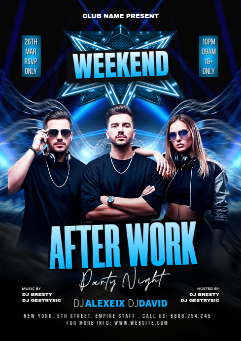 Black Neon Weekend Party Night A4 Template | PosterMyWall