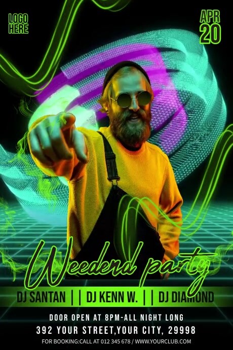 Modèle Black Neon Weekend Party Poster | PosterMyWall