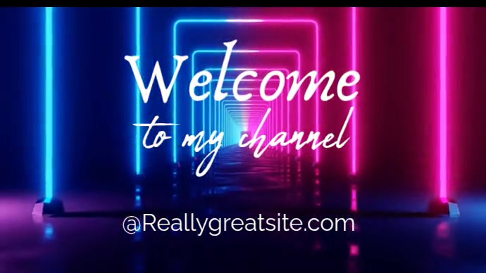 Black Neon Welcome To My Channel Digital Display (16:9) Template ...