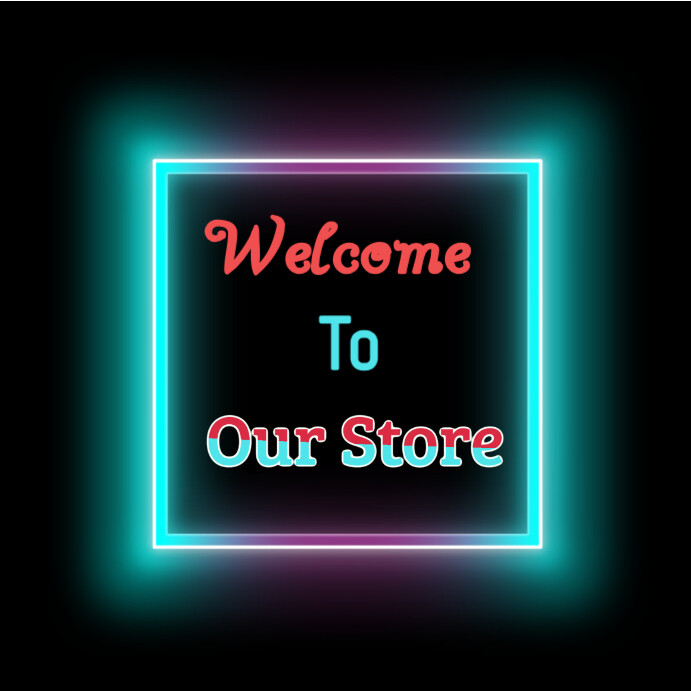 Black Neon Welcome To Our Store Instagram Post Template | PosterMyWall