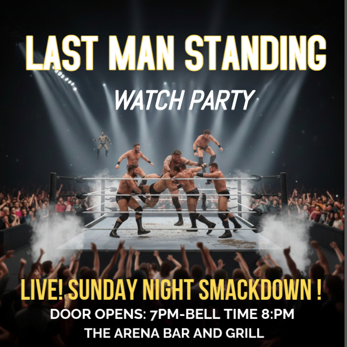 Black Neon Wrestling Match Design Instagram Post Template | PosterMyWall