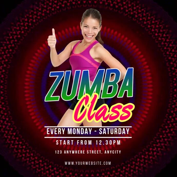 Black Neon Zumba Classes Pos Instagram Template | PosterMyWall