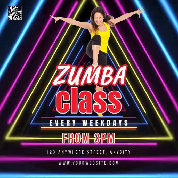 Copy of Black Neon Zumba Classes Pos Instagram | PosterMyWall