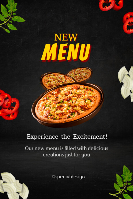 Black New Menu Poster Template | PosterMyWall