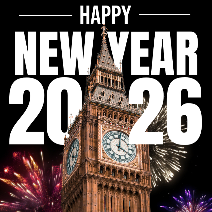 Black New Year 2026 Instagram Post Template | PosterMyWall
