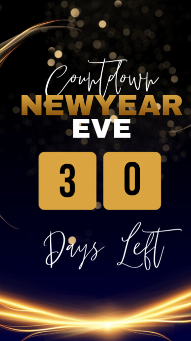 Black New Year Countdown Instagram Story Templat | PosterMyWall