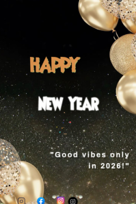 Black New Year Flyer Design Poster Template | PosterMyWall