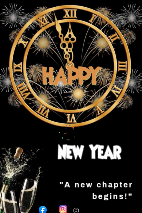 Black New Year Flyer Design Poster Template | PosterMyWall
