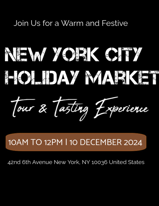 Plantilla de Black New York City Holiday Market Tour & Tasting ...