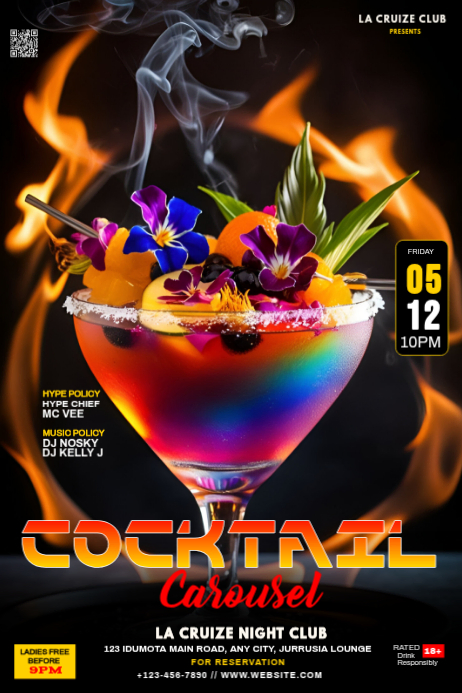 Black Night Club Event Poster Template | PosterMyWall