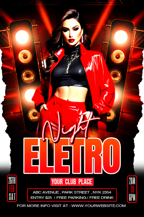 Black Night Club Event Poster Template | PosterMyWall