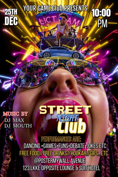 Copy of Black Night Club Party Poster | PosterMyWall