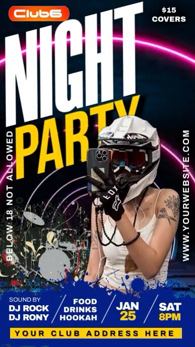 Modèle Black Night Club Party Poster Instagram Stor | PosterMyWall