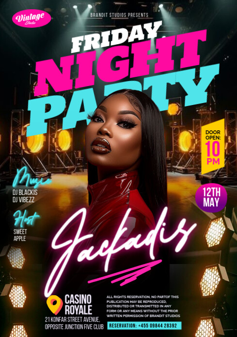 Black Night Party Event Flyer A4 Template | PosterMyWall