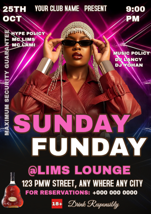 Black Nightclub Event A3 Template | PosterMyWall