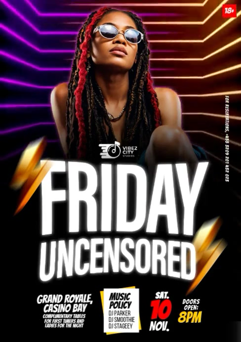 Black Nightclub Event A4 Video Template | PosterMyWall