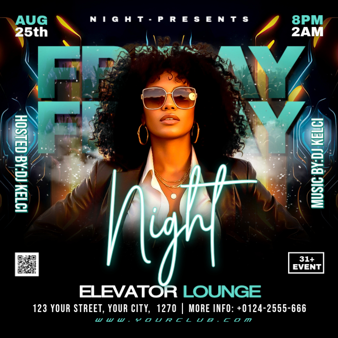 Black Nightclub Event Instagram Post Template | PosterMyWall