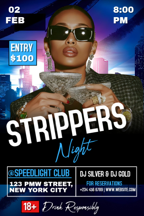 Black Nightclub Event Pinterest Graphic Template | PosterMyWall