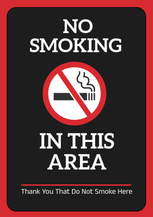 Black No Smoking A3 Template | PosterMyWall
