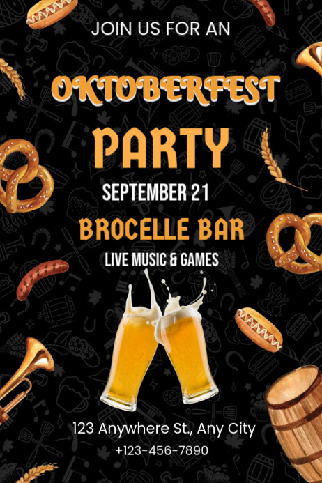 Black Oktoberfest Poster Template | PosterMyWall
