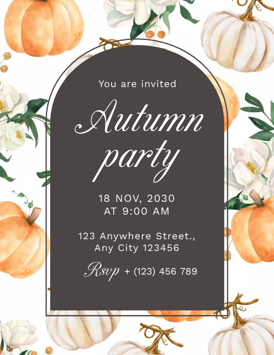 Modèle Black Orange Autumn Party Invitation | PosterMyWall