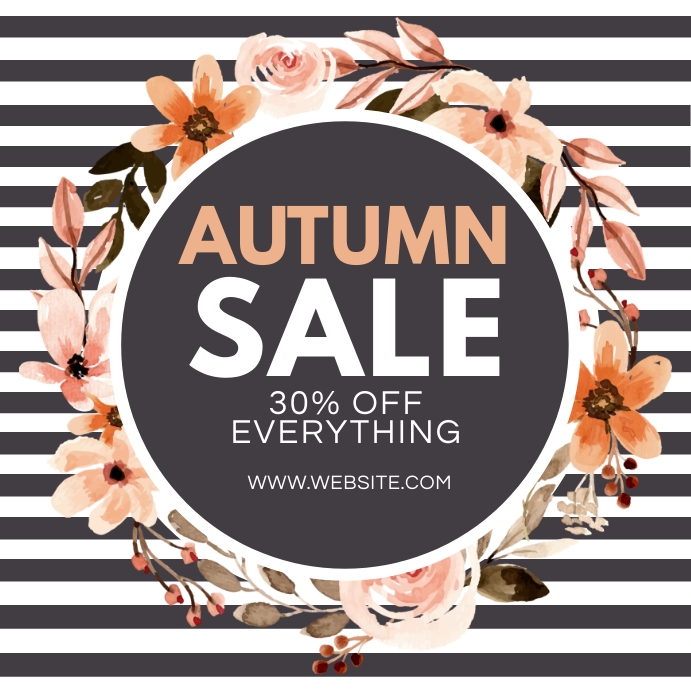 Copy of Black Orange Floral Autumn Sale Instagram Pos | PosterMyWall
