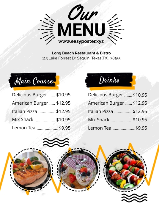 Copy of Black Oren Modern Menu Flyer | PosterMyWall