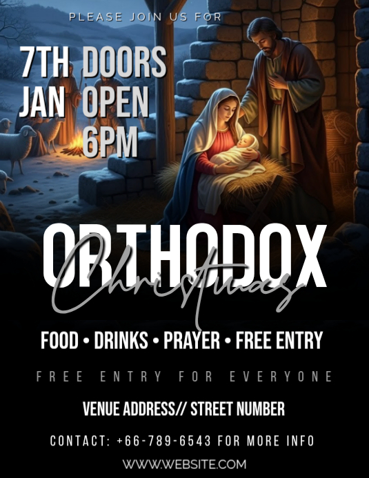 Black Orthodox Christmas Flyer (us Letter) Template | PosterMyWall