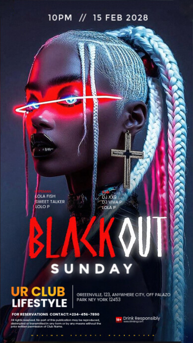 Black out Club flyer Template | PosterMyWall